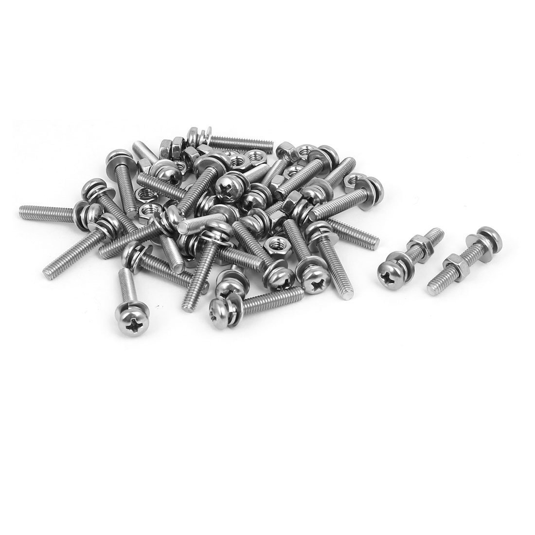 3NH® M4 x 22mm 304 Stainless Steel Phillips Pan Head Screws Nuts w ...