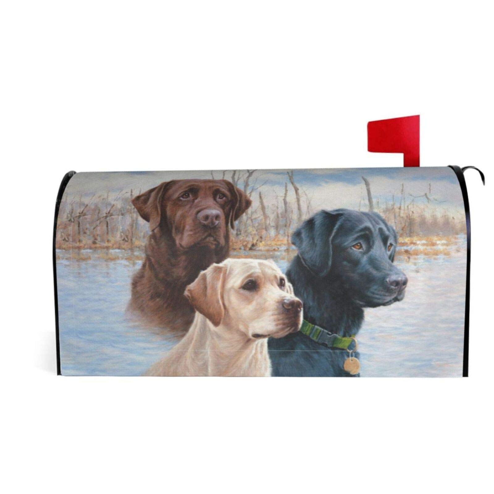 Amazon.com: Lab Mailbox Cover Magnetic Dog Mailbox Wrap Labrador Post ...