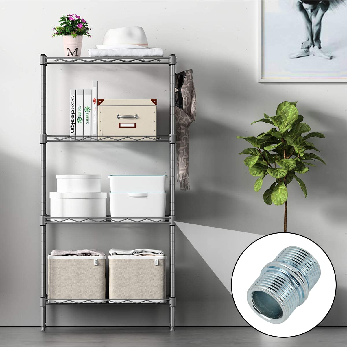 Snapklik.com : Jamiikury 1 Inch / 25.4mm Metal Rack Connector