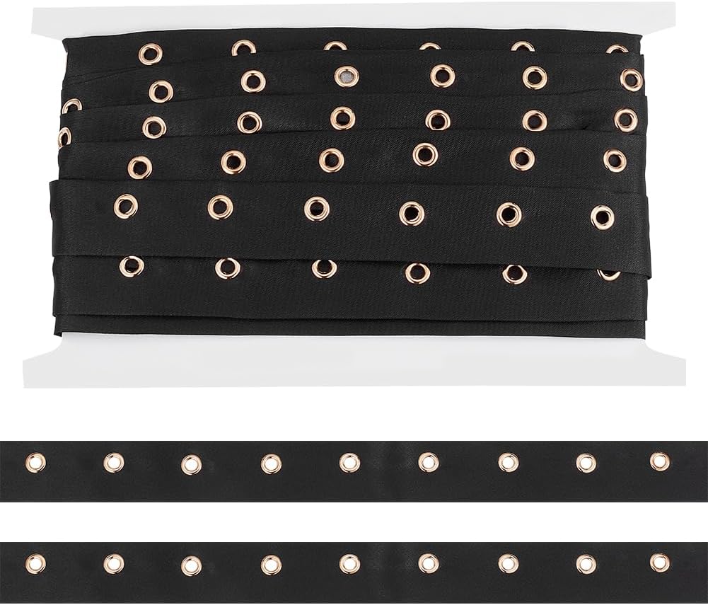 Amazon.com: BENECREAT 5 Yards Black Cotton Eyelet Tape, 1 inch Wide ...