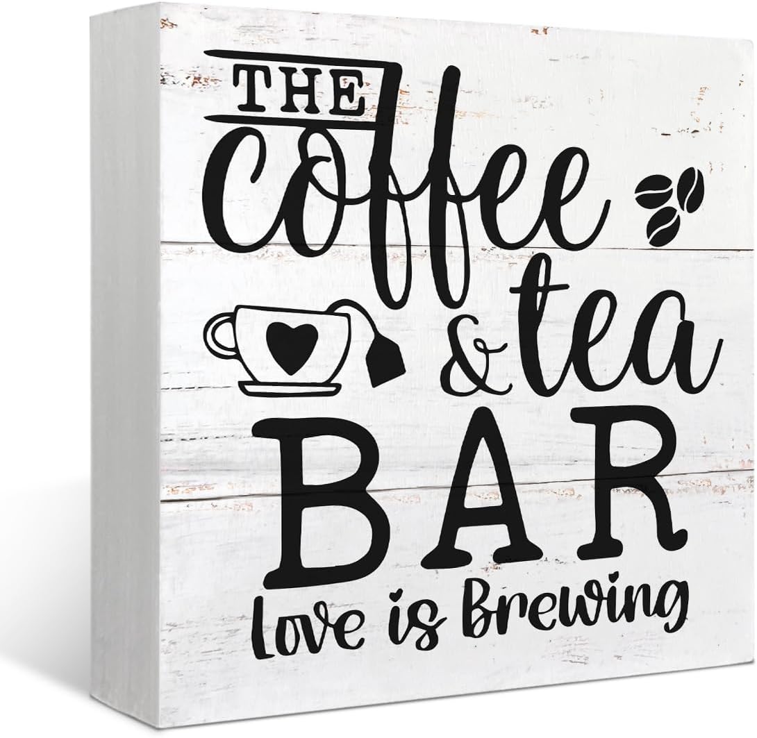 Amazon.com: Mtrgdn The Coffee and Tea Bar Love is Brewing Coffee Wood ...