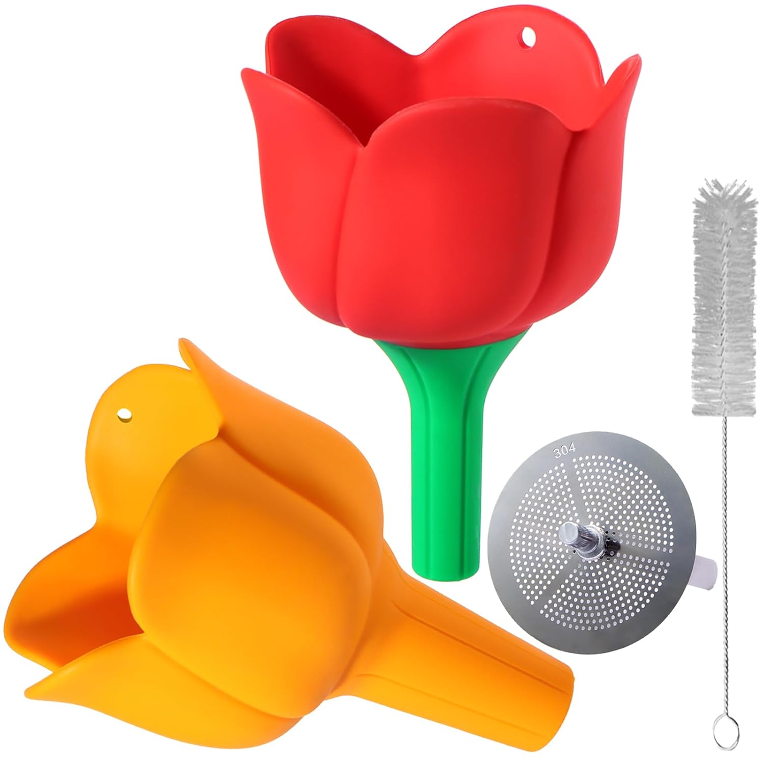 Amazon.com: Kitchen Funnel Set，Silcone Rose Funnel Set-Small Funnel and ...