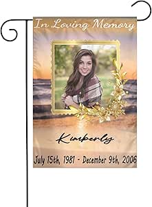 Amazon.com : Personalized Memorial Flag, Custom Garden Funeral Sign ...