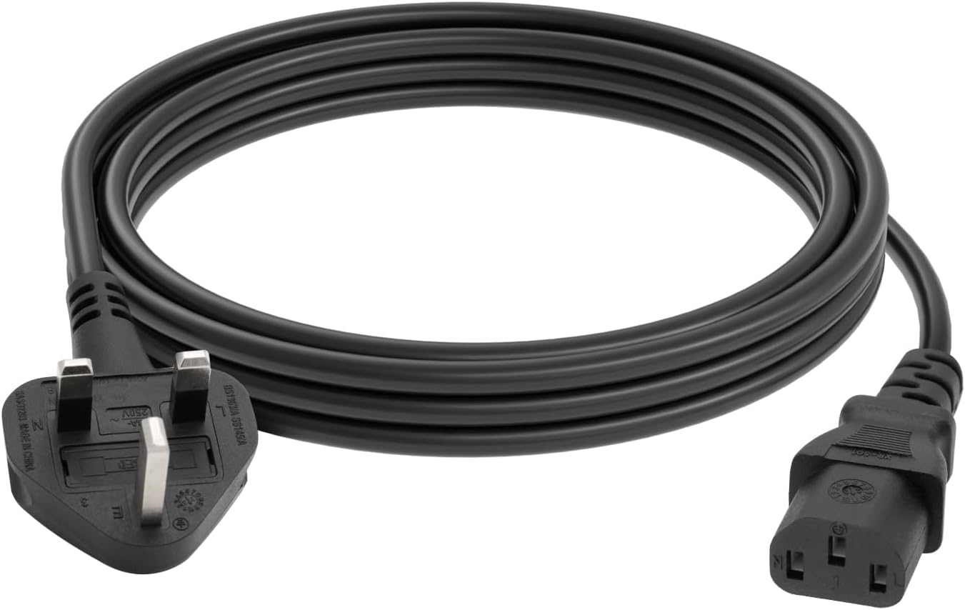 C2G 88514 3 Metre UK Power Cable IEC320C13 to BS1363 9 Foot Kettle Lead ...