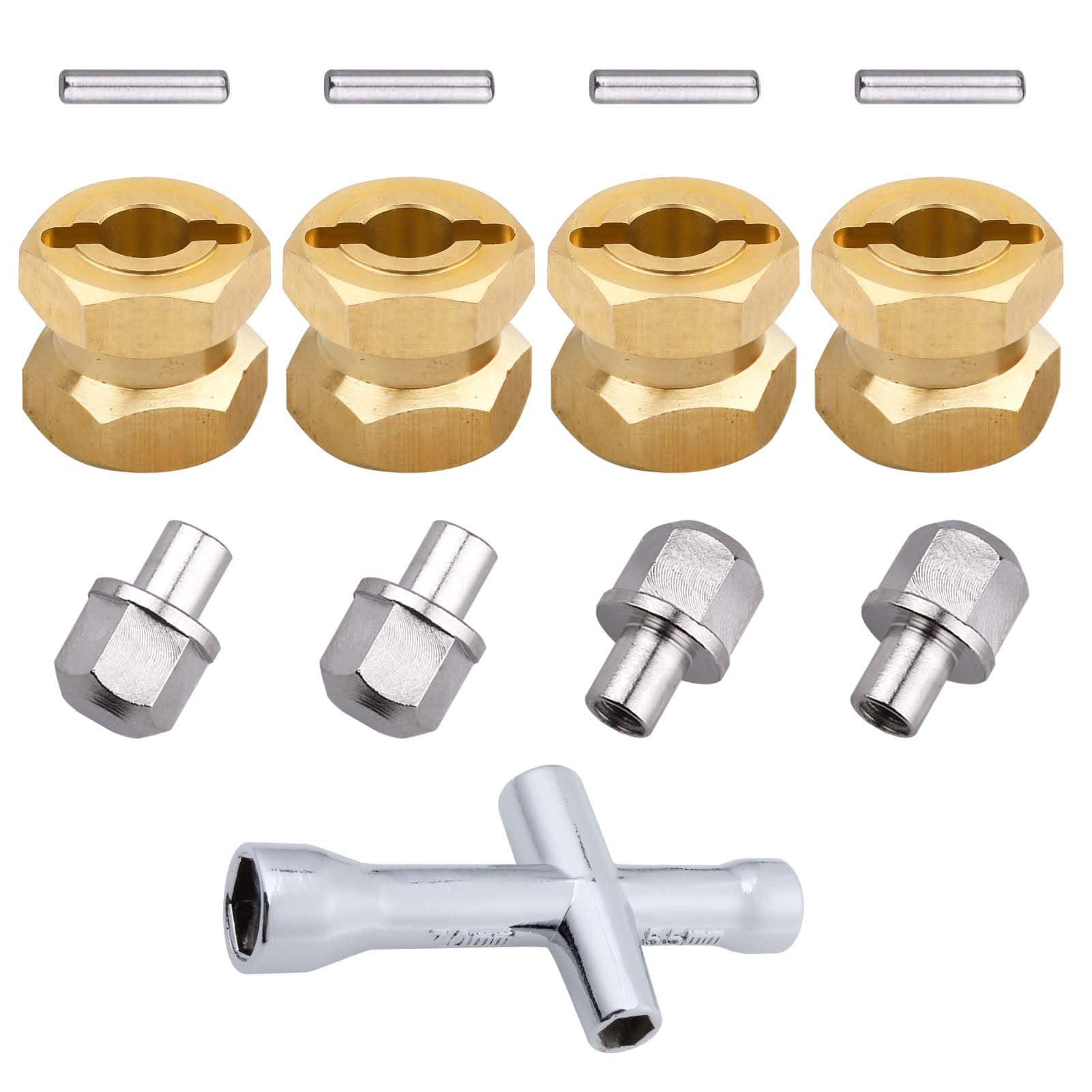 Amazon.com: HobbyPark RC Brass Spacers 12mm Wheel Hex Hubs Extenders ...