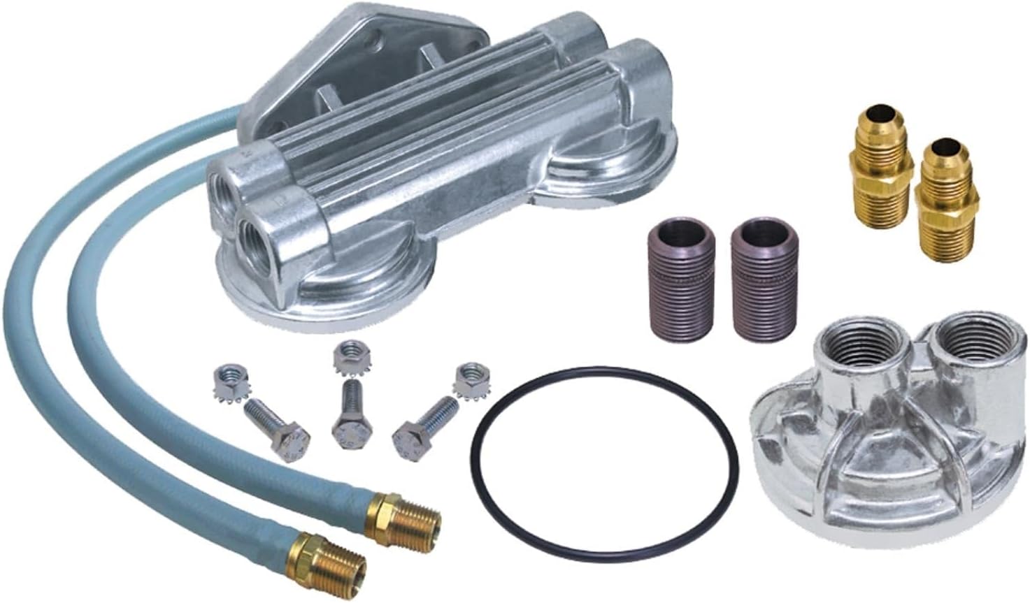 Amazon.com: Derale 15749 Engine Oil Filter Relocation Kit,Silver ...