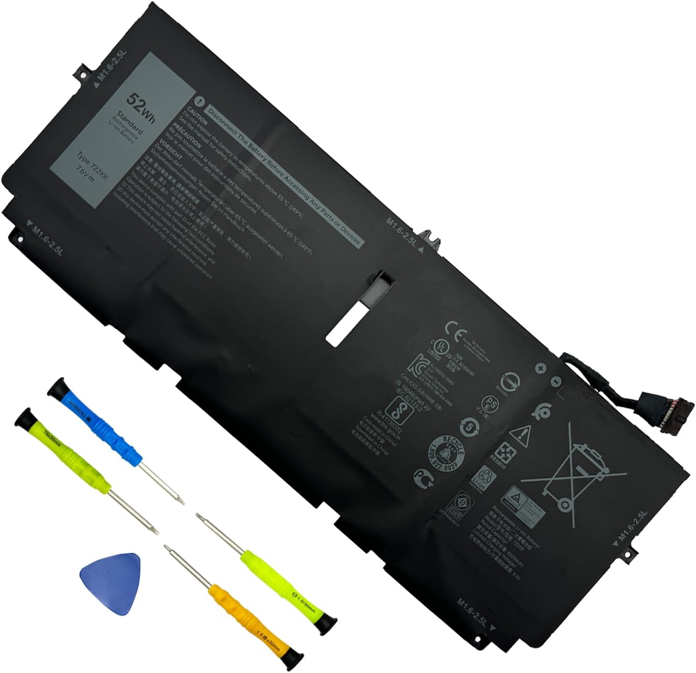 Amazon.com: ZTHY 722KK Laptop Battery Replacement for Dell XPS 13 9300 ...