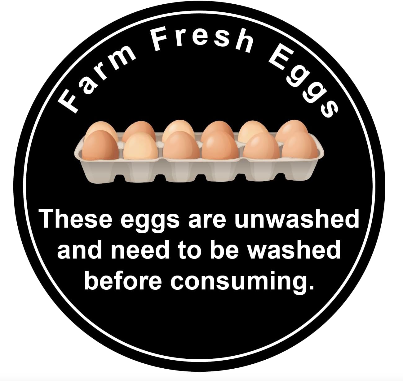 Amazon.com : 2 Inch Fresh Eggs Farmer's Market Packaging Farm Fresh ...
