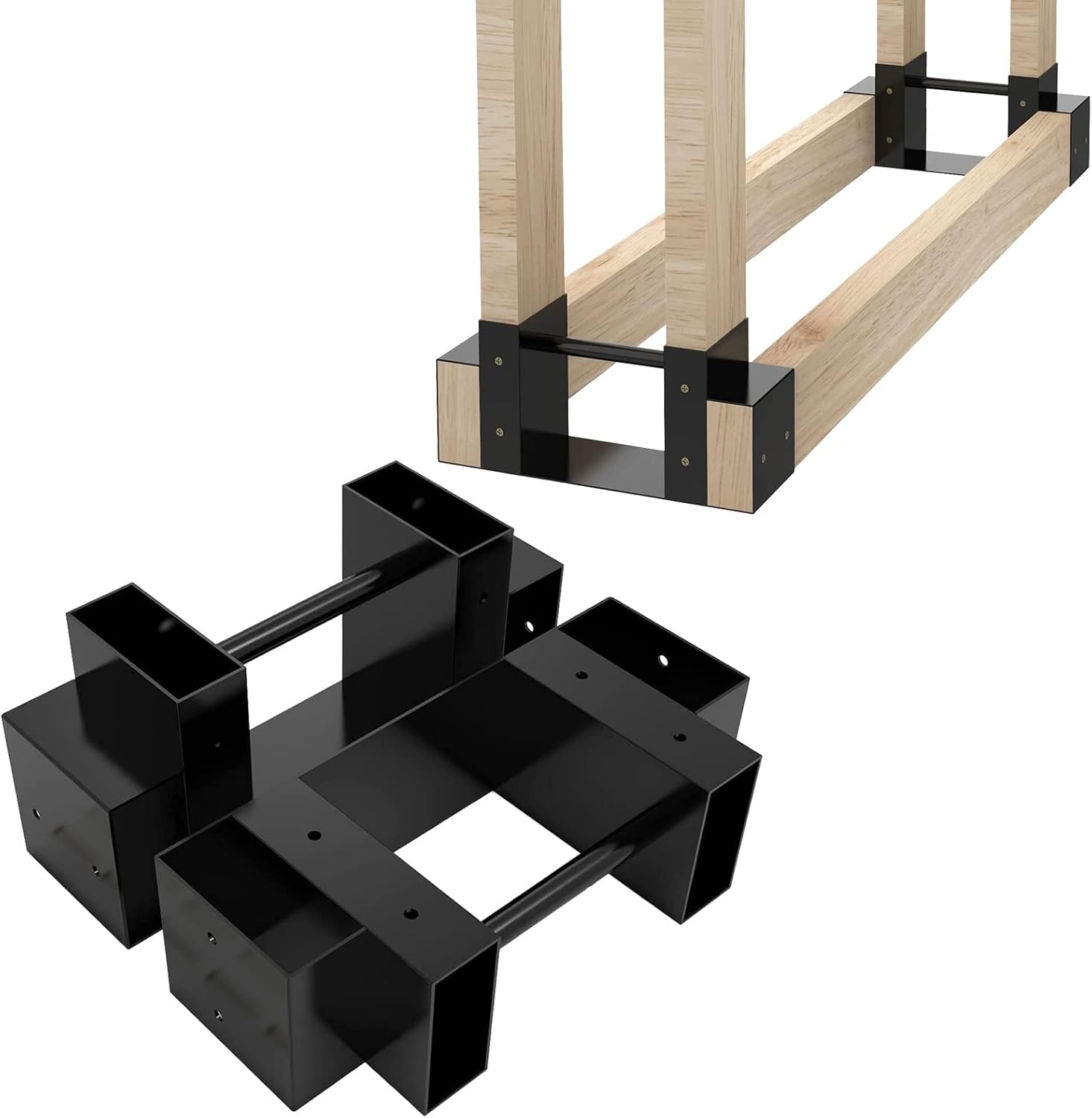 Amazon.com: TAREV Heavy Duty Firewood Rack, Outdoor Steel Wood Storage ...