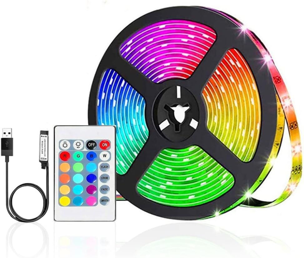 Meruido16.4ft /5M USB LED Strip Lights, DIY Indoor Decoration, for TV ...