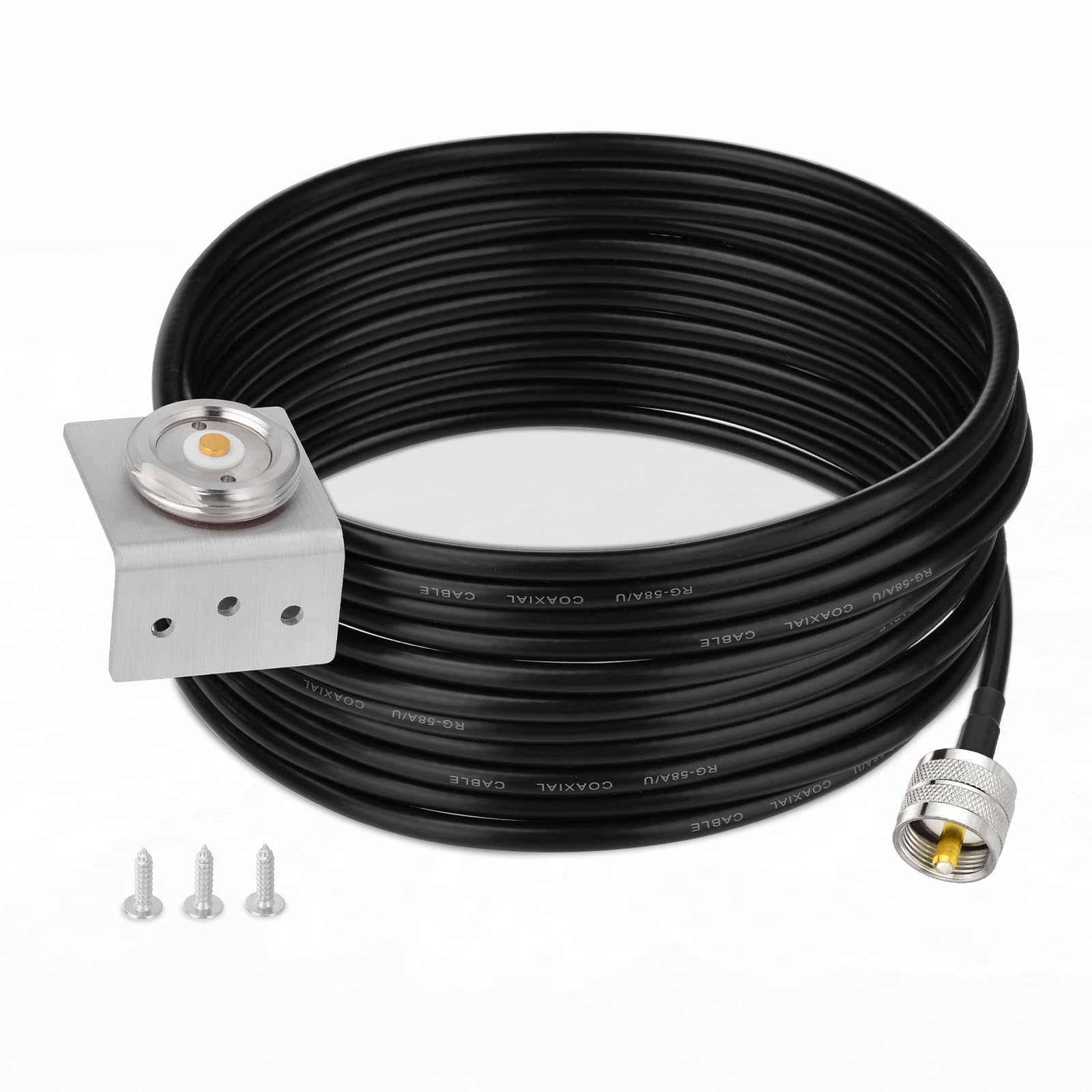 Snapklik.com : NMO Antenna Mount To UHF Male PL259 Extension Cable RG58 ...