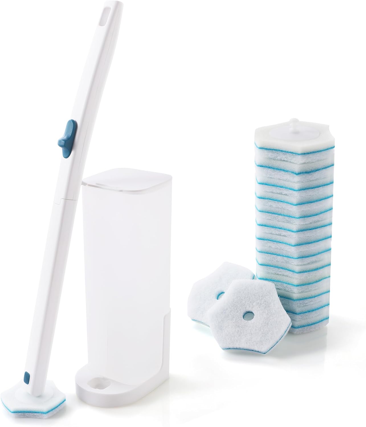 Amazon.com: CLEANHOME Disposable Toilet Brush and Holder Set with 15 ...