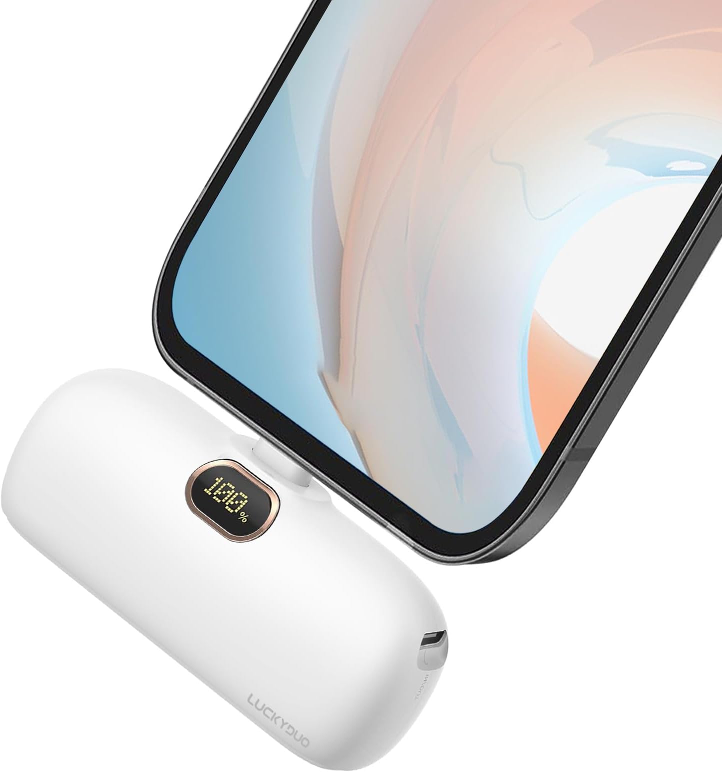 Amazon | LUCKYDUO モバイルバッテリー 小型 iPhone 5000mAh コネクター内蔵 コードレス 軽量 直接充電 急速 ...