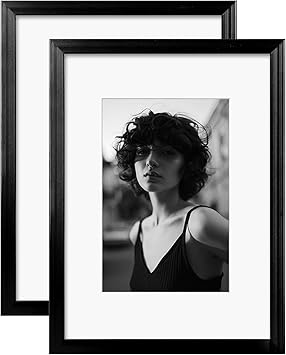 Egofine A4 Aluminum Picture Frame Black with Mats for A5 or A4 without ...