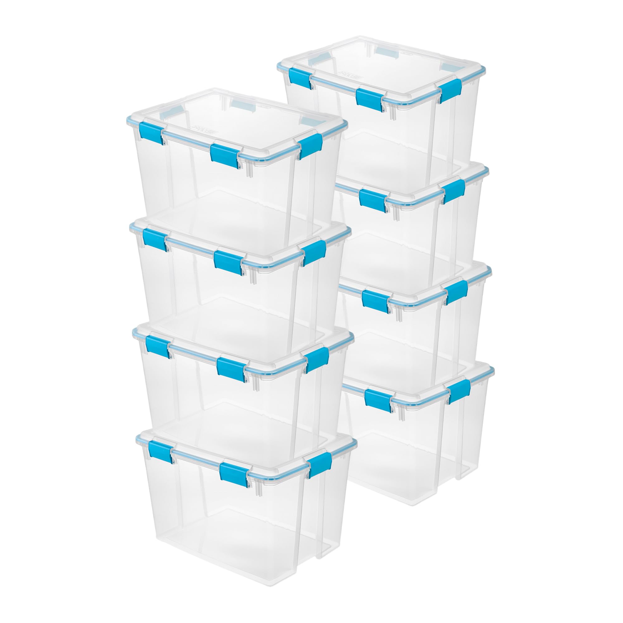 Snapklik.com : Sterilite 8-Pack Gasket Box, Weather-Resistant Storage Bins