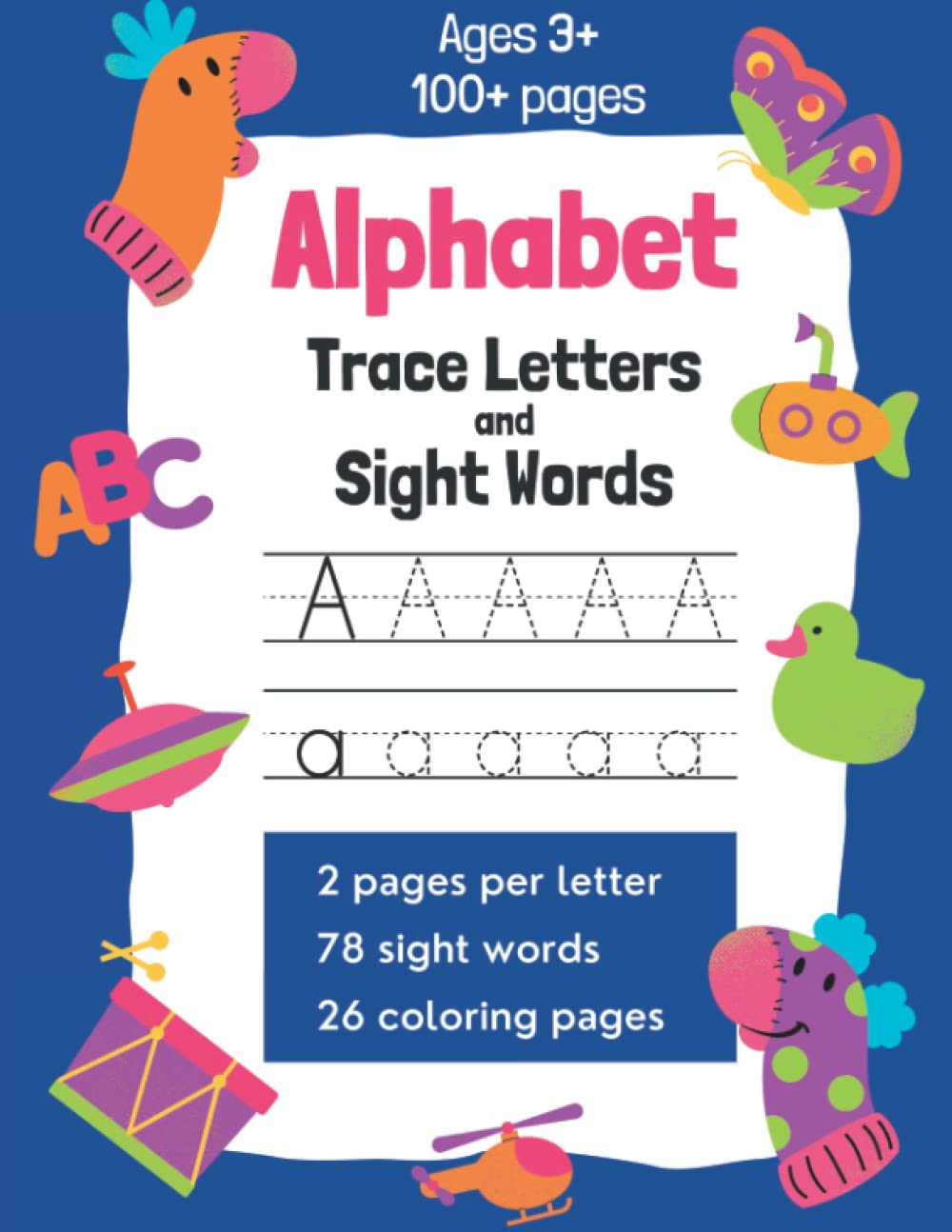 Alphabet Trace Letters And Sight Workbook Alphabet Handwriting Practice ...