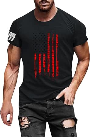 American Flag Shirts for Men Short Sleeve Tops USA Flag Shirt ...