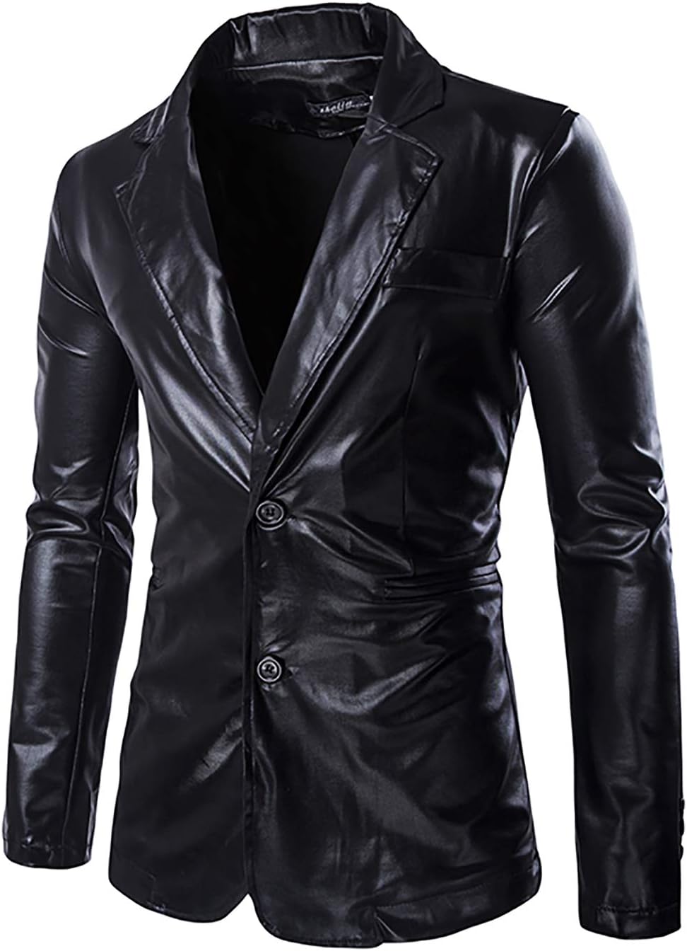 VSVO Men's Slim Fit Shiny Metallic Two Button Suit Jacket/Night Club ...