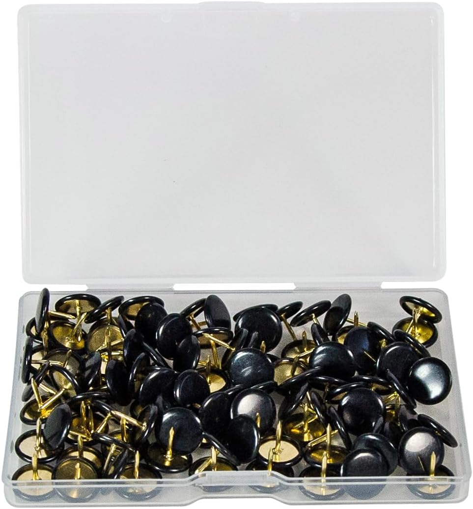 Amazon.com: GCYQOOD 100 Pcs Black Thumb Tacks， Plastic Flat Thumb Tacks ...