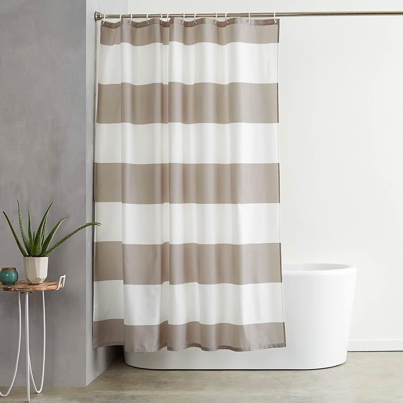 ZGGS Cortina de Baño con Ganchos, Cortina para Baño de Tela Impermeable ...