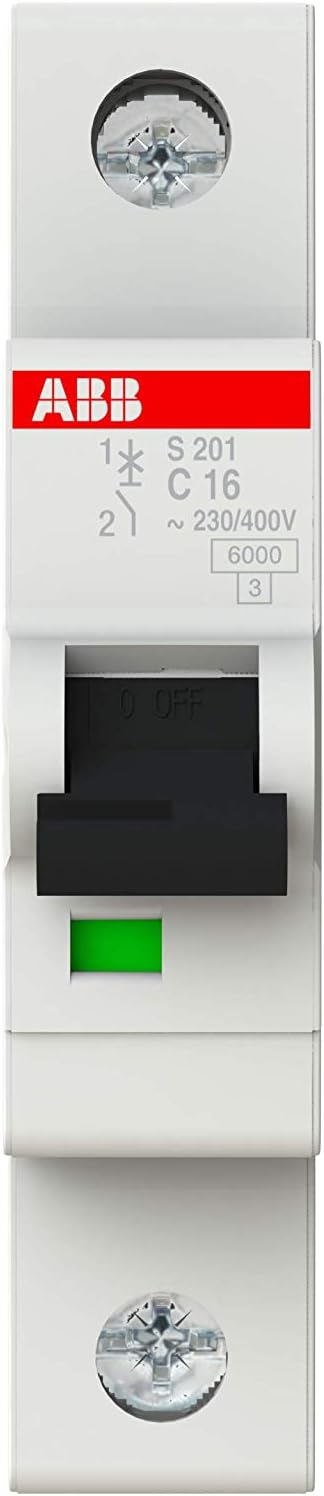 Abb Miniature Circuit Breakers Mcb | Sh201 Series 6Ka Single Pole Breaker | Made In Germany (16A ...