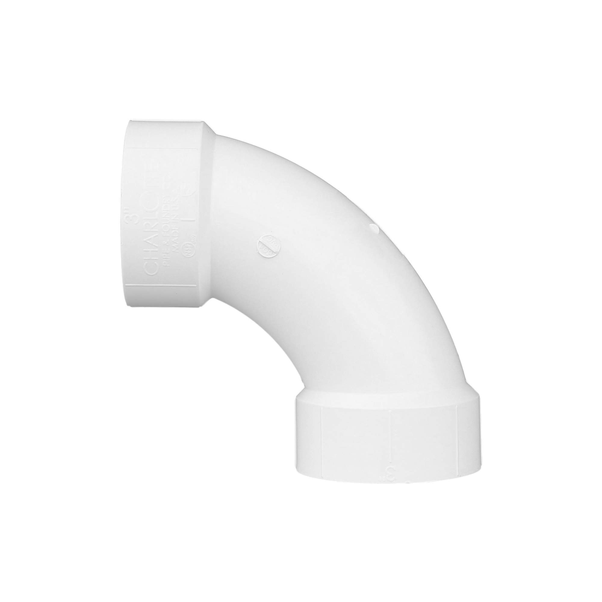 Snapklik.com : Charlotte Pipe 3" Long Sweep Pipe Fitting - 1/4" Bend ...