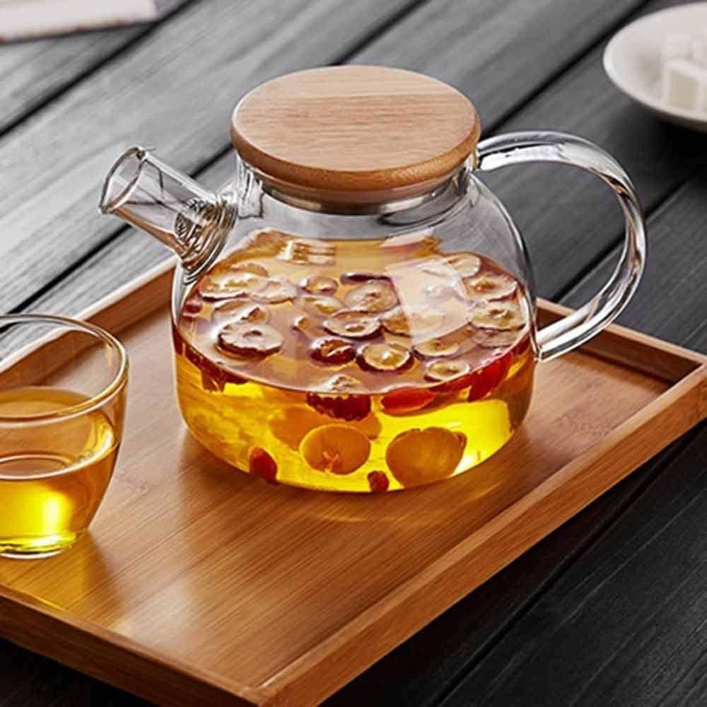 Zeebar's Premium Glass Tea Kettle Set: Stovetop Safe with Removable ...