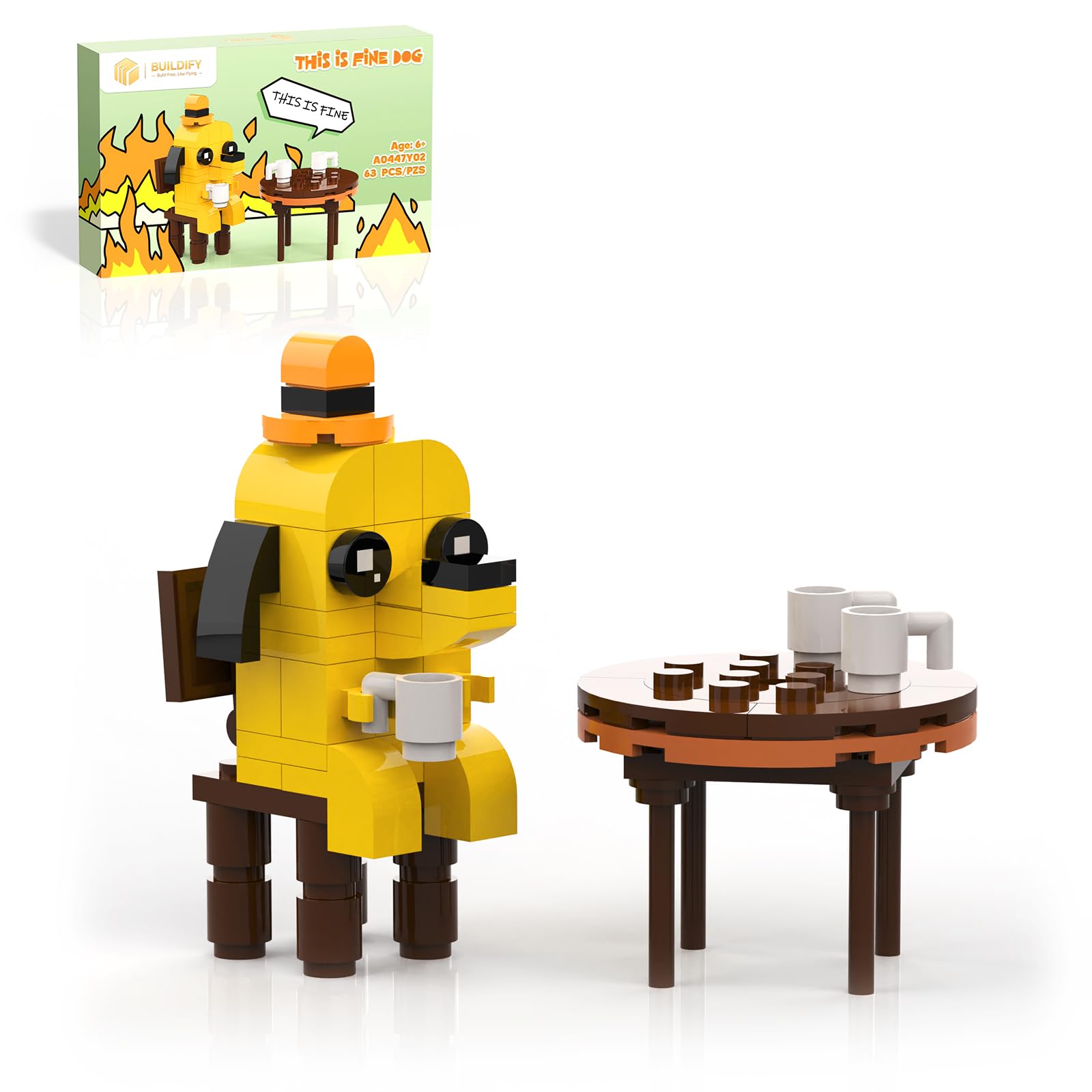 Amazon.com: Nubee This is Fine Dog Building Set, Funny Meme Character ...