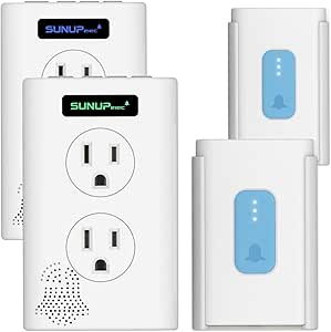 Wireless Doorbell,Door Bell Kit with Extra Outlets & Nightlight,1400Ft ...