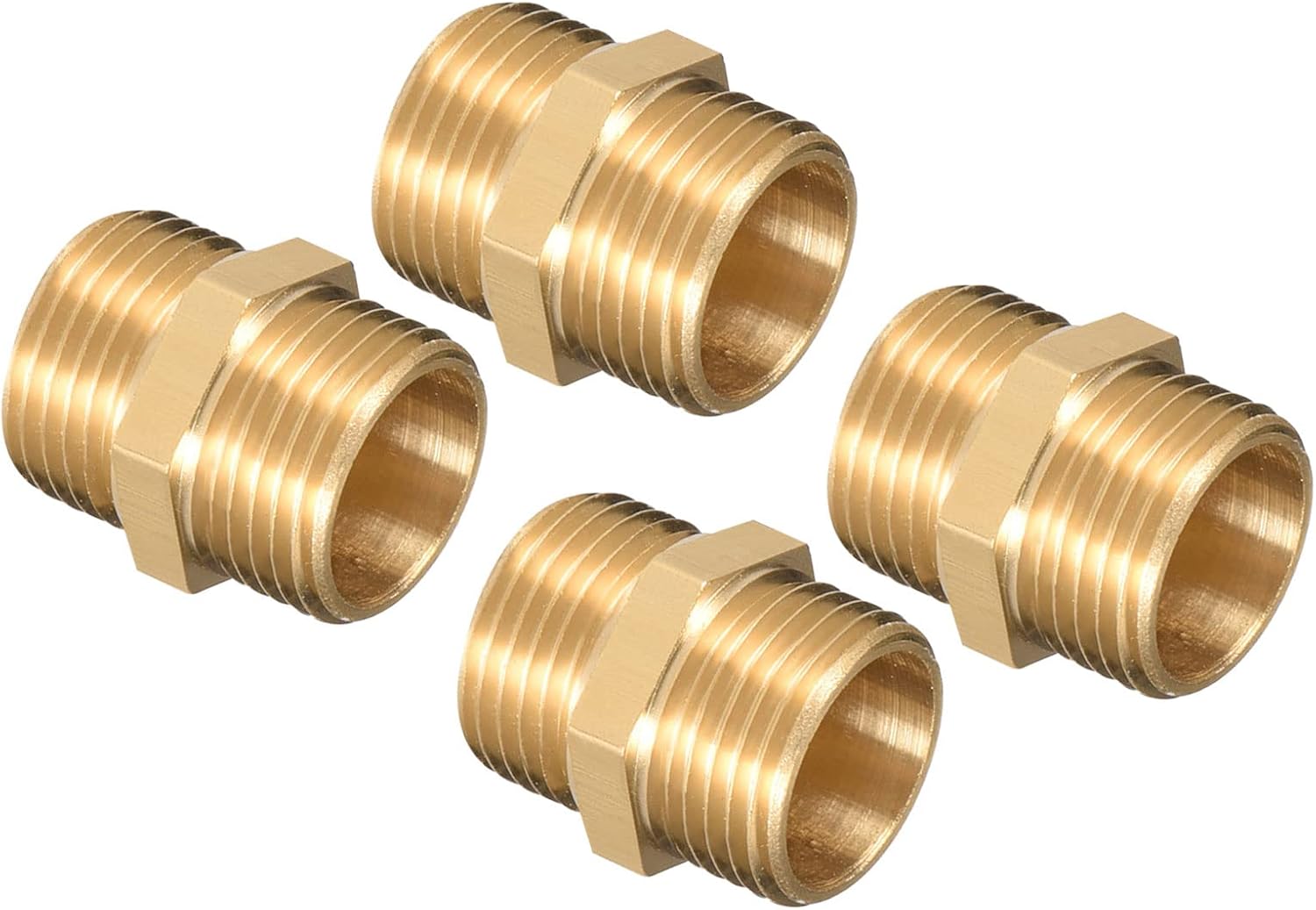 M METERXITY 4 Pack Male Thread Pipe Fitting - Hex G3/8 x G3/8 Male ...