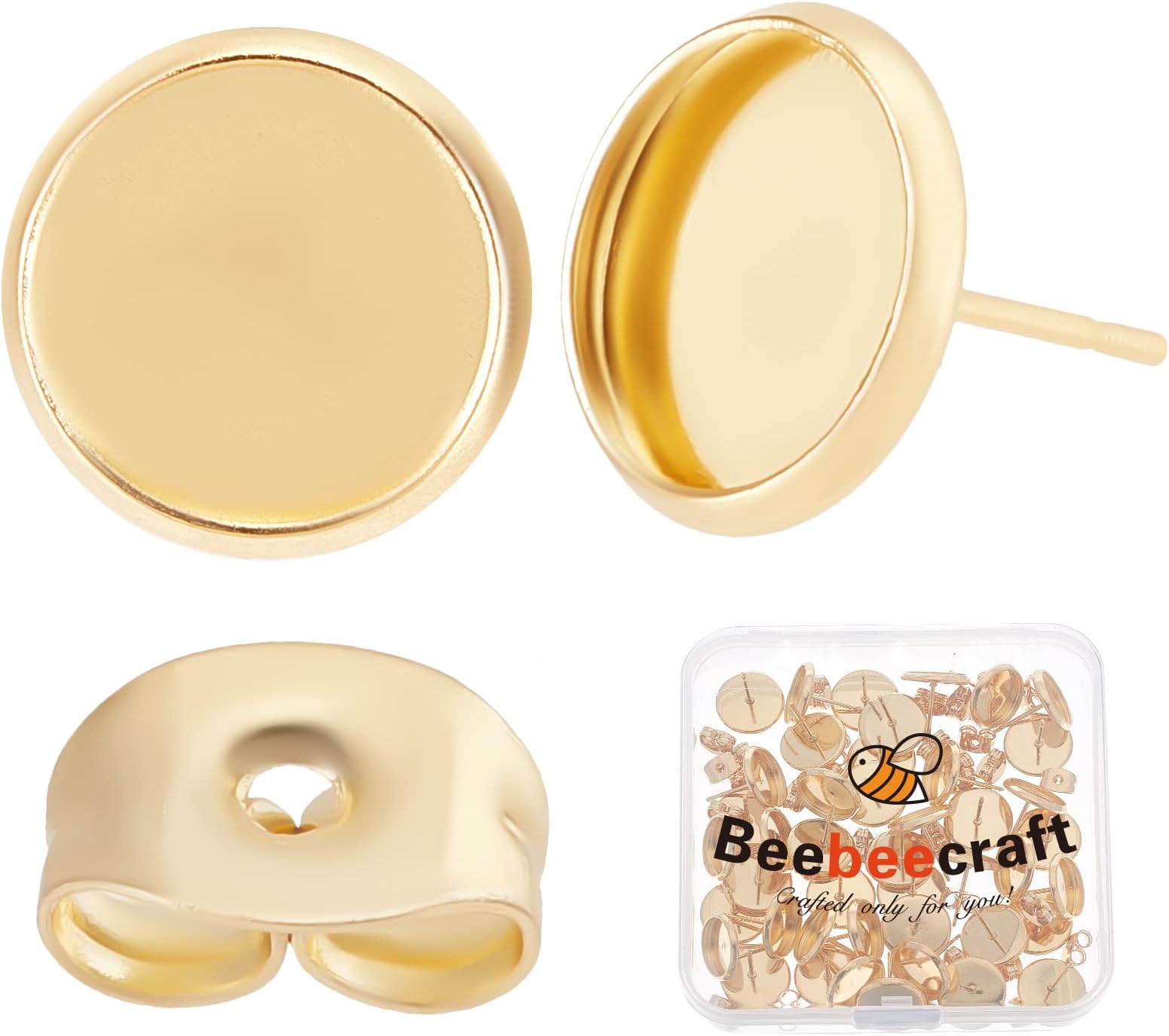 TOAOB 50 Stück Ohrring Rohlinge Ohrstecker mit Fassung Rohlinge für ...