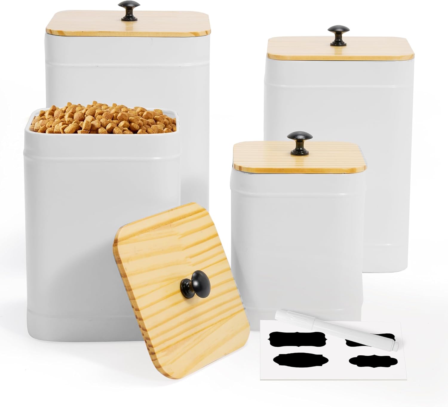 Amazon.com: White Canister Sets for the Kitchen, Set of 4 Kitchen ...
