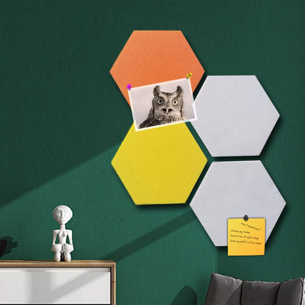Buy Felt Cork Memo Board Tiles Stickers, Wall Bulletin Board Hexagon ...