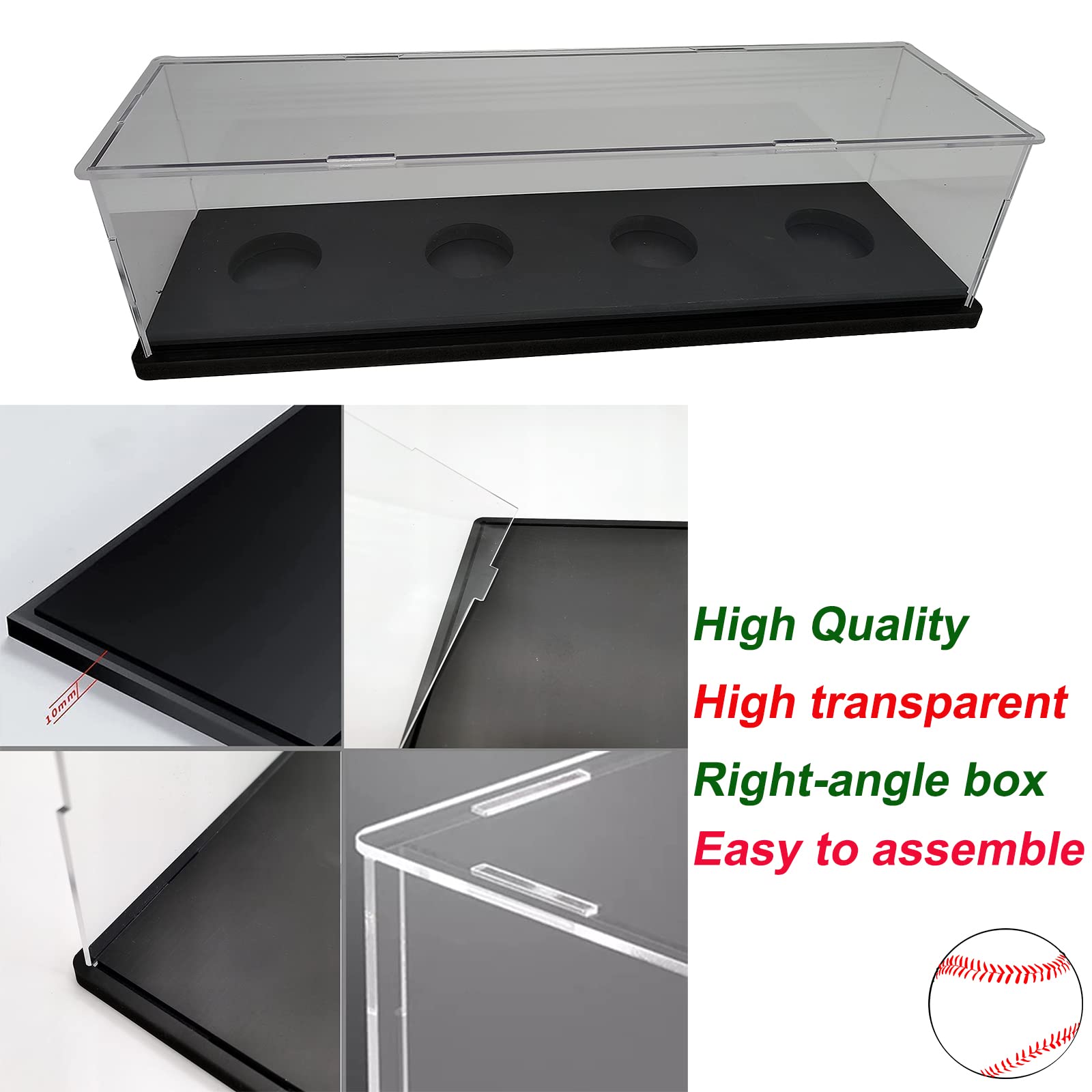 Snapklik.com : Baseball Display Case For 4 Pack In one,Baseball Holders ...