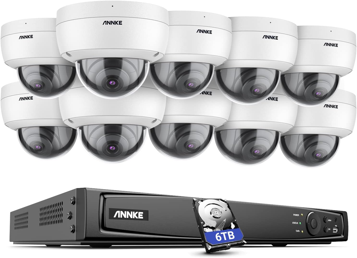 Amazon.com : ANNKE 4K PoE Home Security Camera System, 16CH 8MP NVR with 6TB HDD, 10x 8MP ...