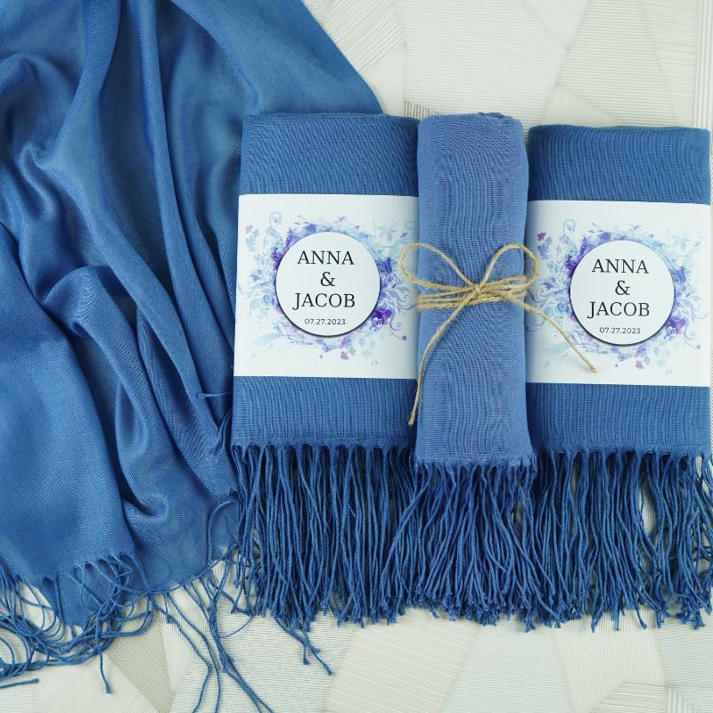 Amazon.com: 20-200 pcs Wedding Pashmina Shawl Scarves, Personalized Gift,Wholesale Shawls ...