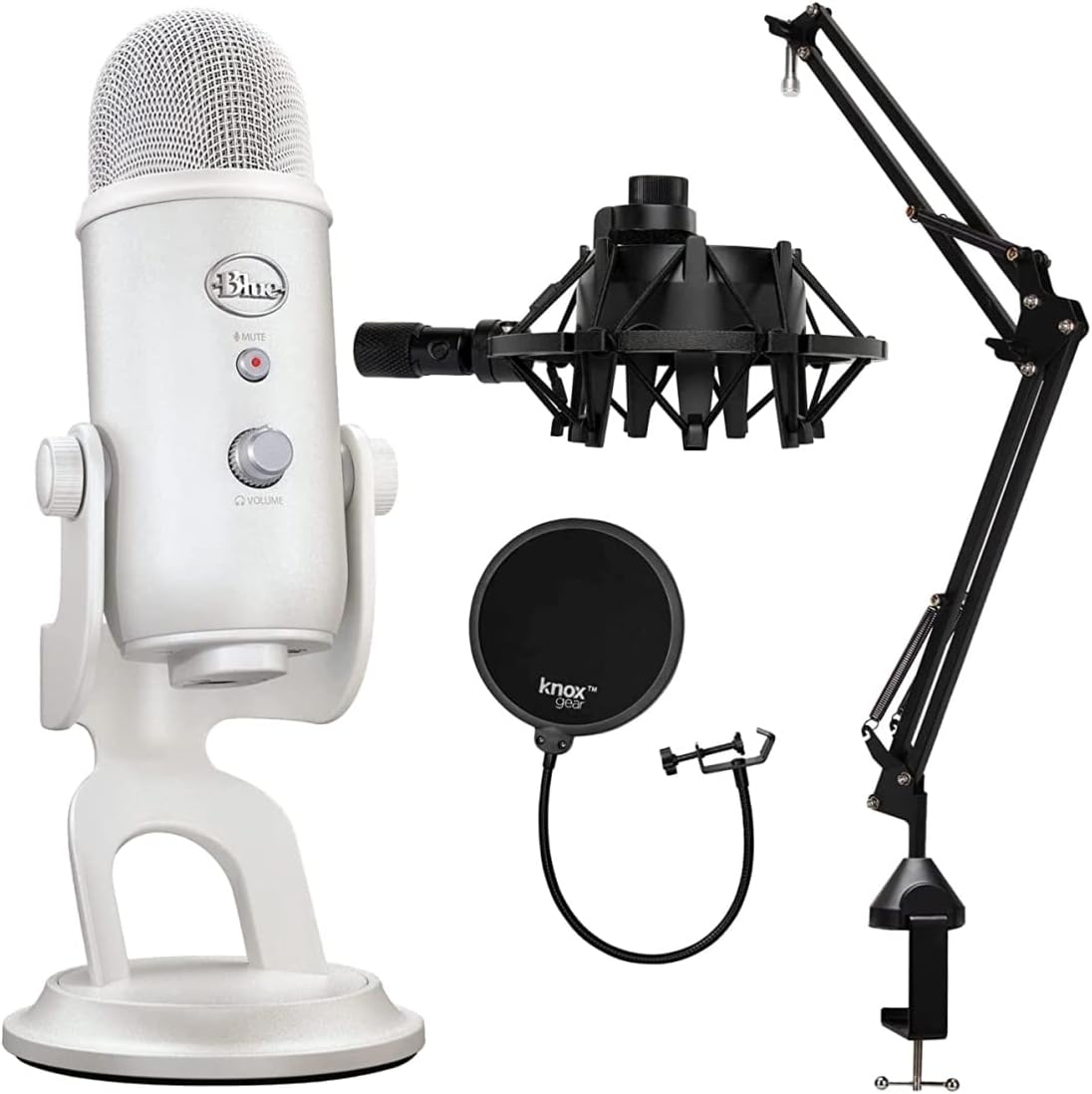 Amazon.com: Blue Yeti Microphone (Blackout) with Knox Boom Arm Stand ...