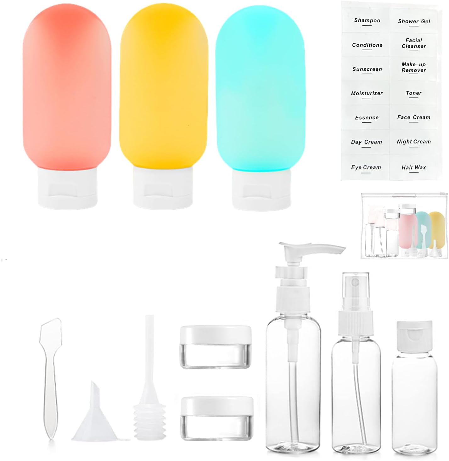 11 Pack Travel Bottles Set for Toiletries,TSA Approved, Leak Proof ...