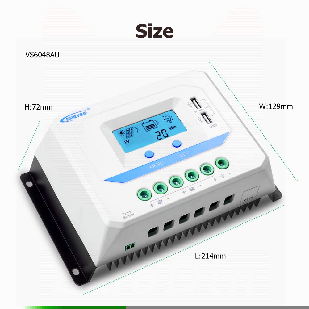 Snapklik.com : EPEVER Solar Charge Controller 60A 12V/24V/36V/48V Auto ...