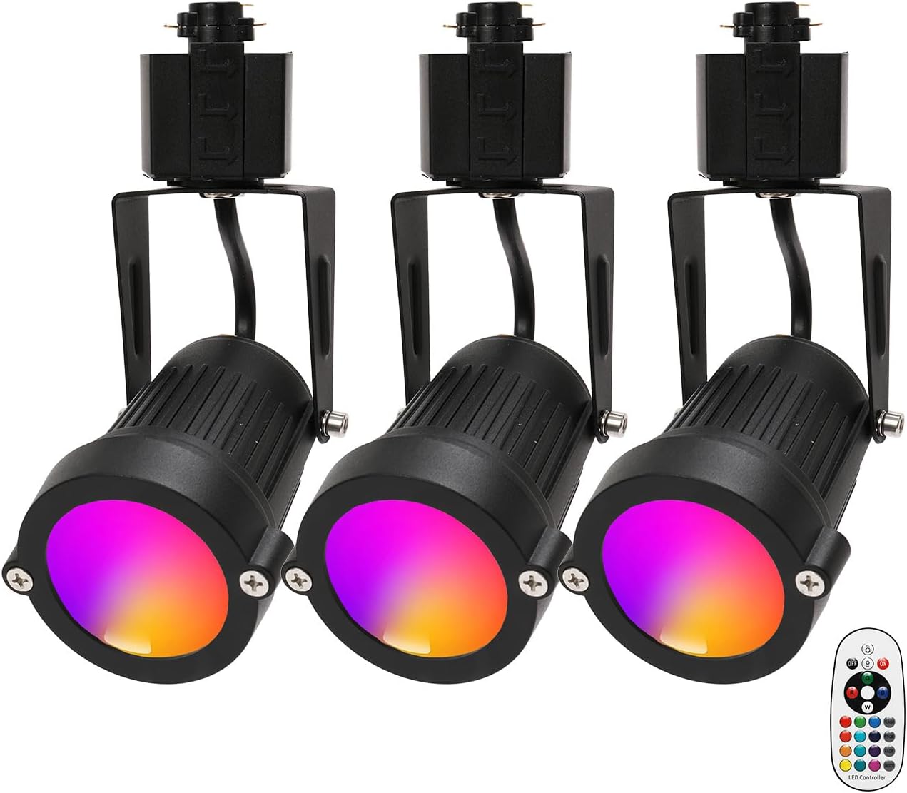 INTWELL RGB LED Track Light Heads,Color Changing Track Lighting Head H ...