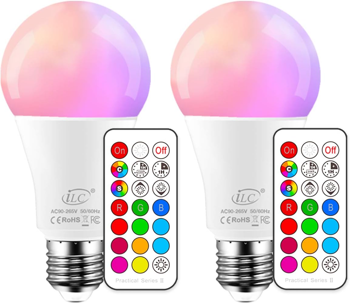 ILC Color Changing LED Light Bulbs, 70W Equivalent, 2700K Warm White ...
