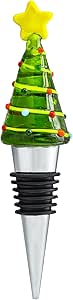 Amazon.com: 4.5'' Glass Christmas Tree Wine Stoppers Reusable Bottle ...