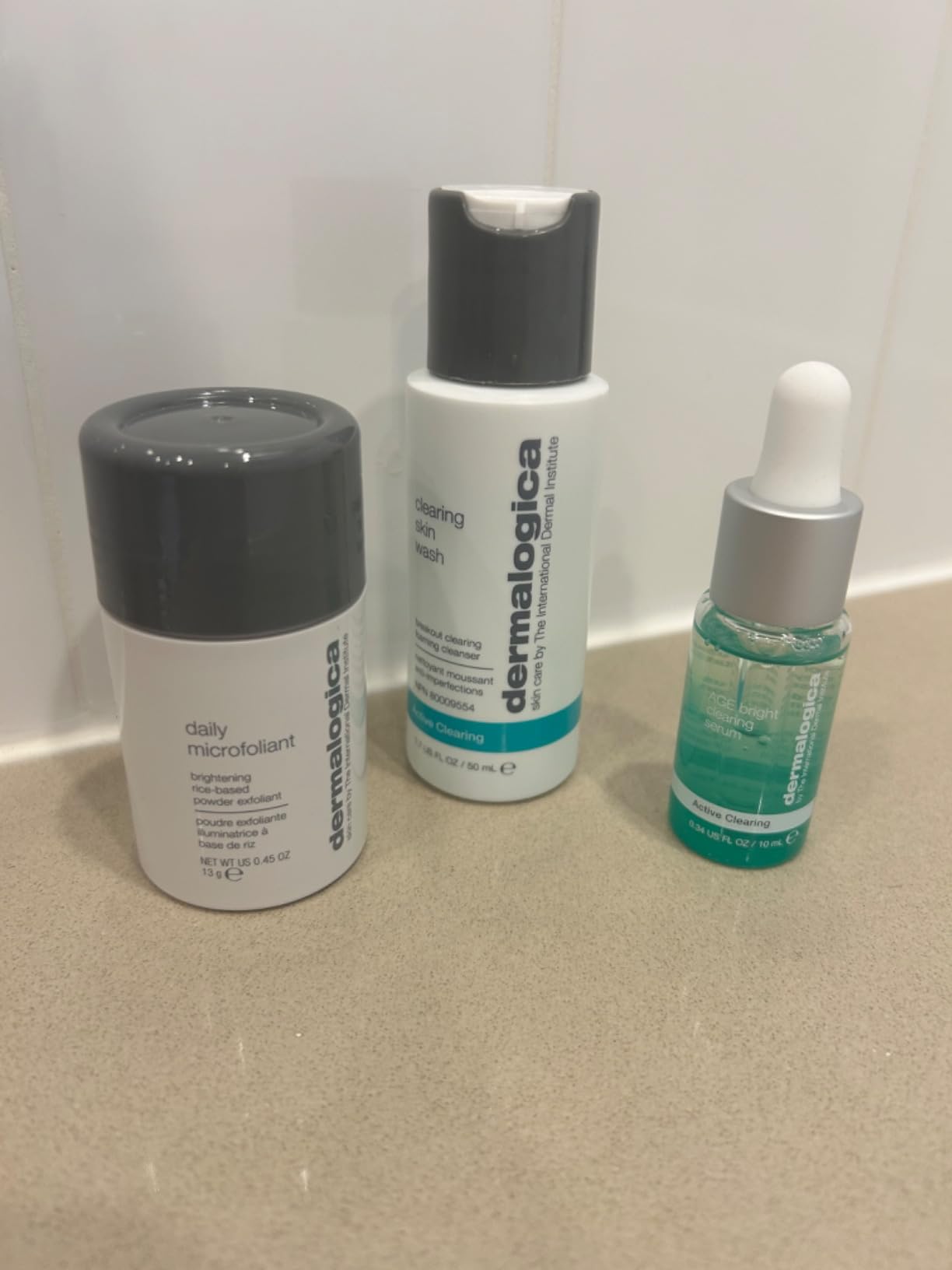 Amazon.com: Dermalogica Clear and Brighten Kit, 3 Step Facial Skincare ...