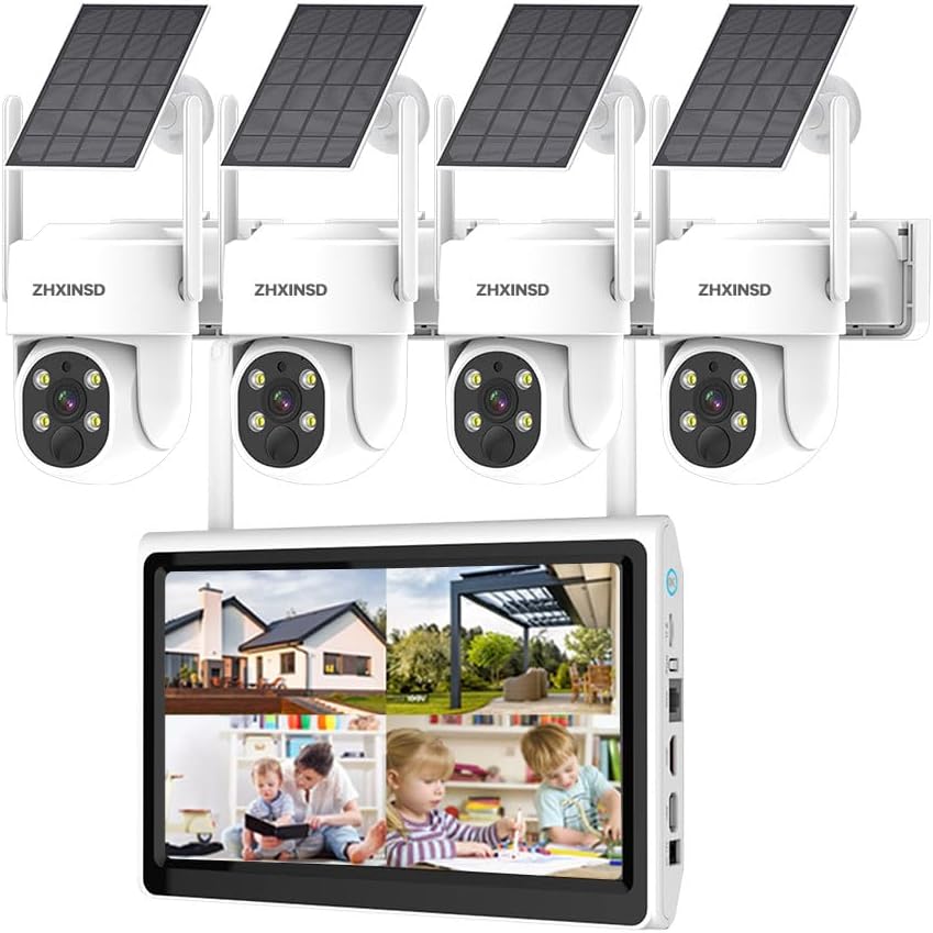 Amazon.com : ZHXINSD PTZ Security Cameras Wireless Outdoor Solar ...