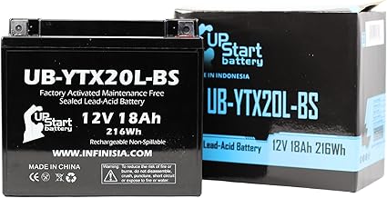 Replacement for YTX20L-BS Battery 12V 18AH - Compatible with Polaris ...