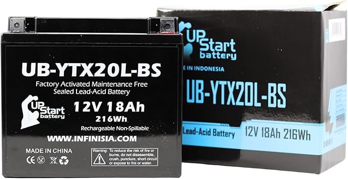 Replacement for YTX20L-BS Battery 12V 18AH - Compatible with Polaris ...
