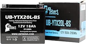 Replacement for YTX20L-BS Battery 12V 18AH - Compatible with Polaris ...