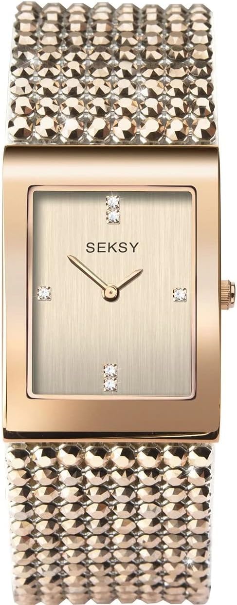 Sekonda Seksy Ladies Crystal Set Leather Strap Watch 2858 : Amazon.co ...