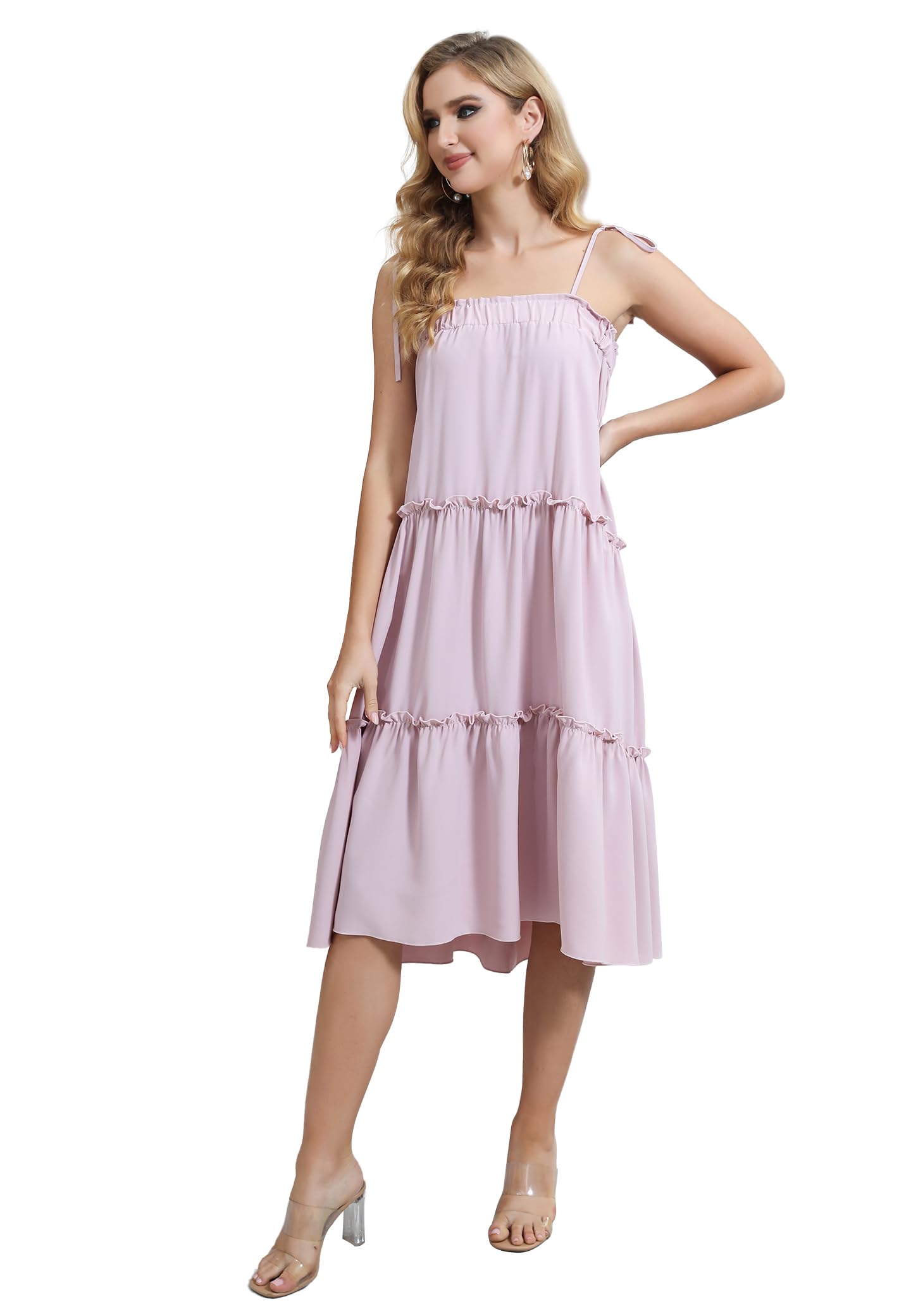 SMALL- ANOTHER CHOICE Women Spaghetti Strap Dresses for Women Tiered ...