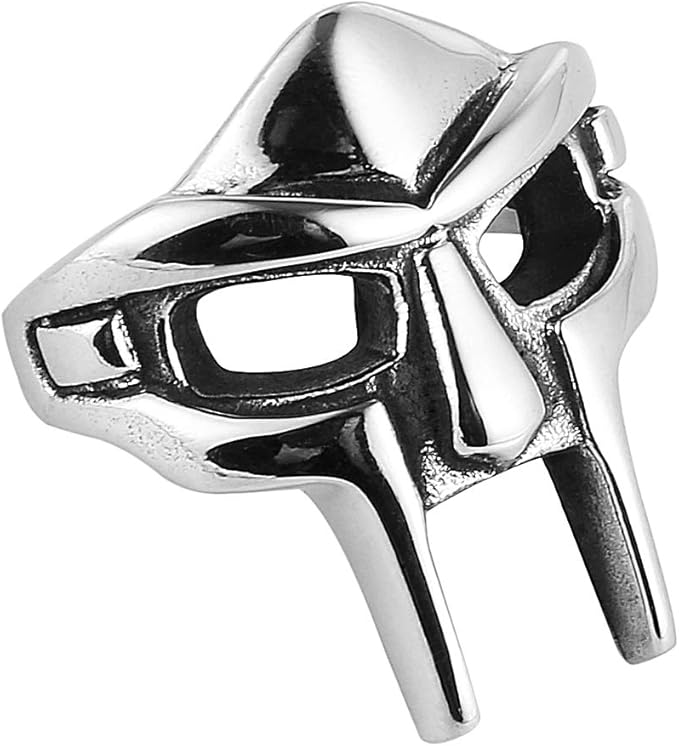 HZMAN Men's Gothic Biker Punk Vintage Stainless Steel Ring Spartan Mask ...